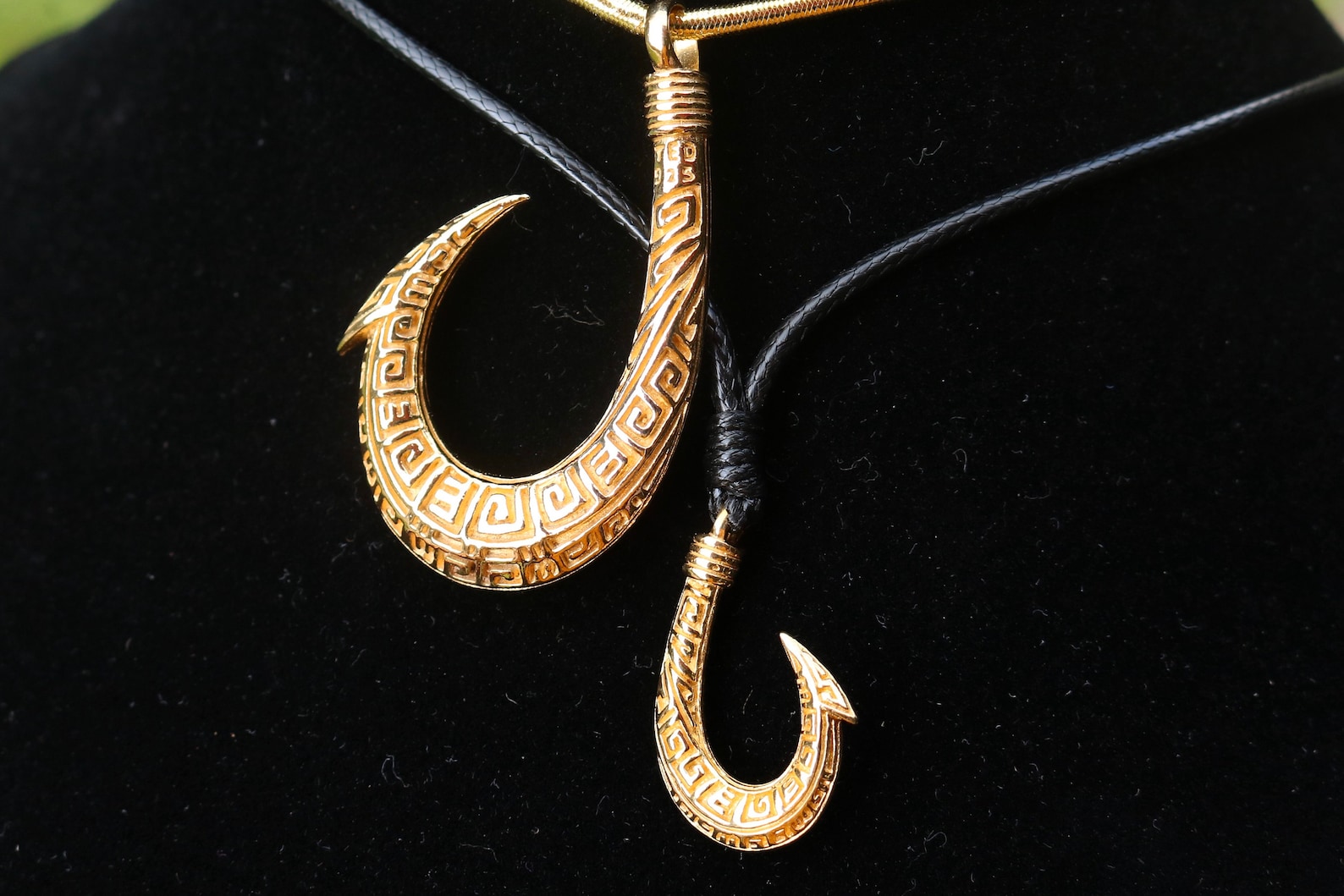 Polynesian Tribal Maui 18K Gold Vermeil Fishing Hook Necklace | Etsy