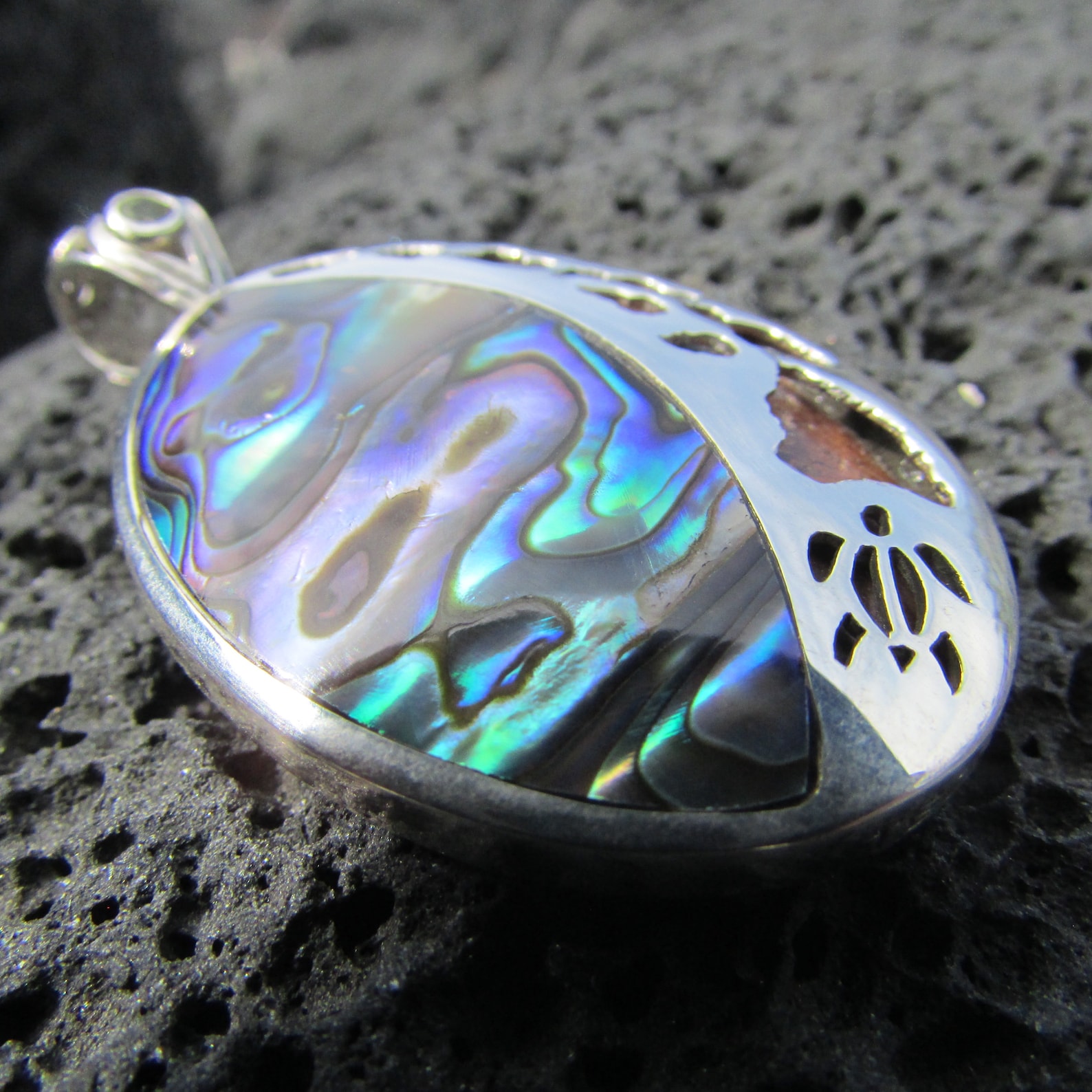 Hawaii Island Chain Necklace Pendant Large Abalone Paua - Etsy