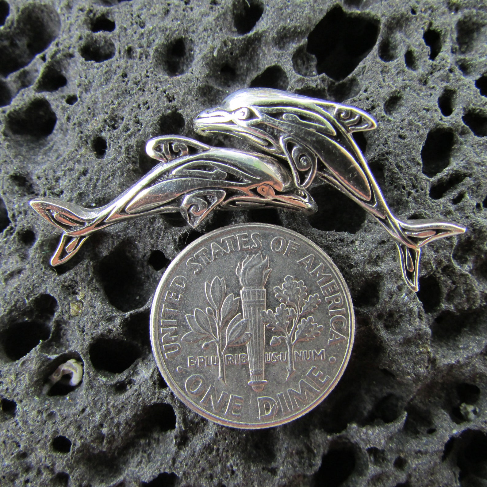 Dolphin Earrings Stud | Sterling Silver | Ocean | Beach | Gift ...