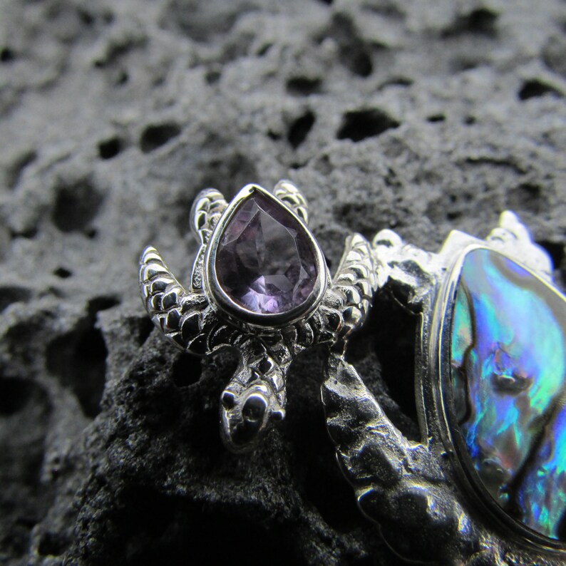 Sea Turtle Necklace Pendant Paua Abalone Shell Amethyst - Etsy