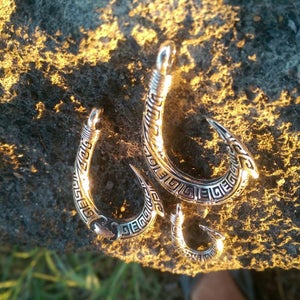 Fishing Hook With Hawaii's Big Island Shape | Sterling Silver | Ocean ...