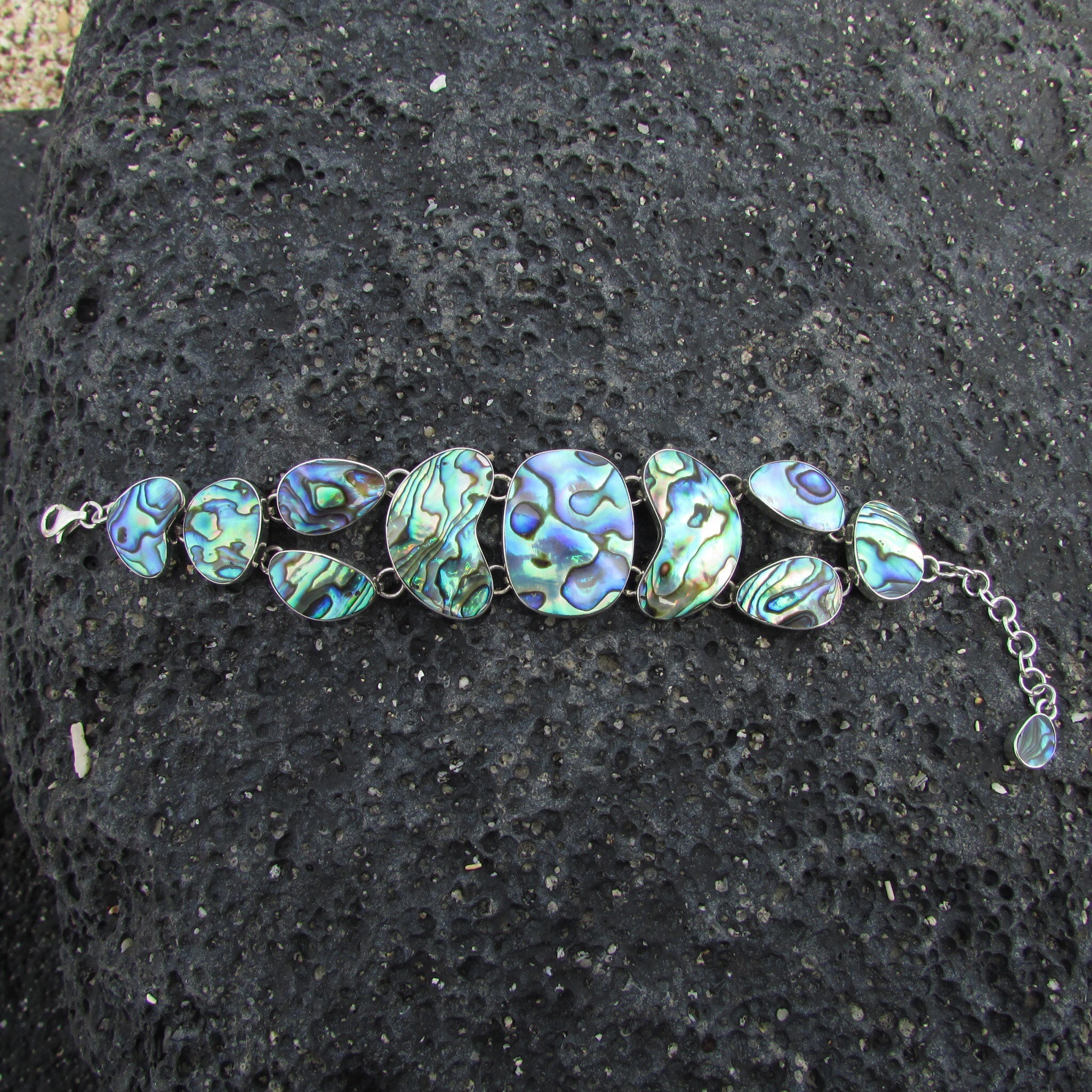 Handmade Bracelet Abalone Shell Paua Shell. Sterling Silver. | Etsy
