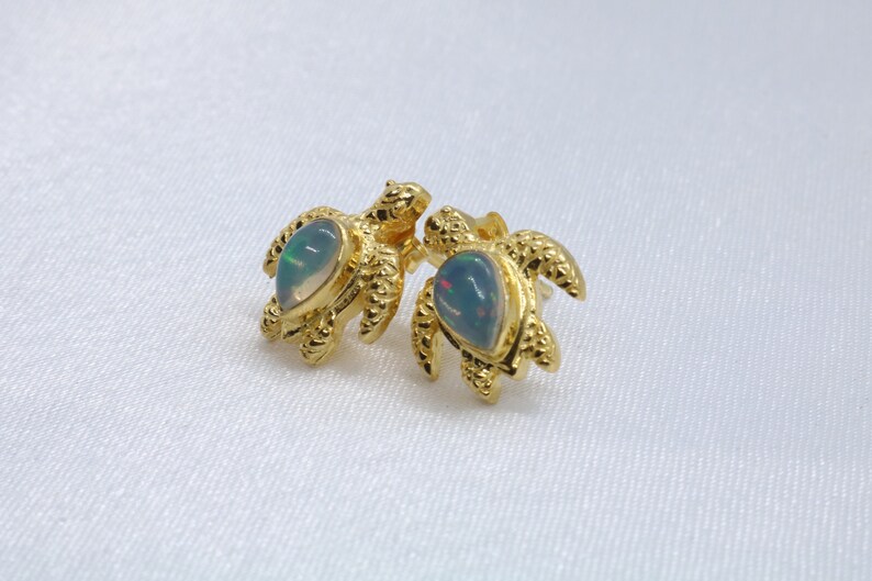 Opal Turtles Hawaiian Honu 18K Gold Vermeil Mother of Pearl | Etsy