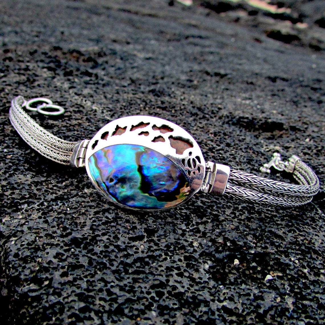Hawaii Islands and Turtle Handmade Bracelet | Abalone Shell | Hawaiian ...