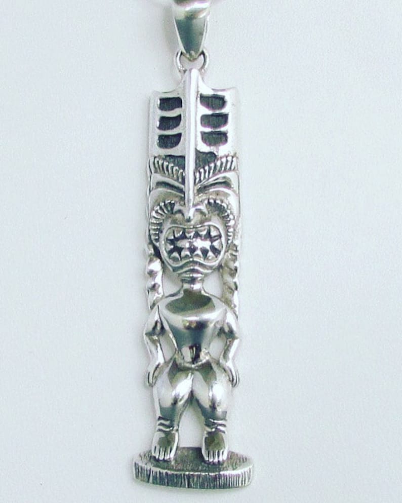 Hawaiian Tribal Tiki Pendant Necklace | Sterling Silver | Gift ...