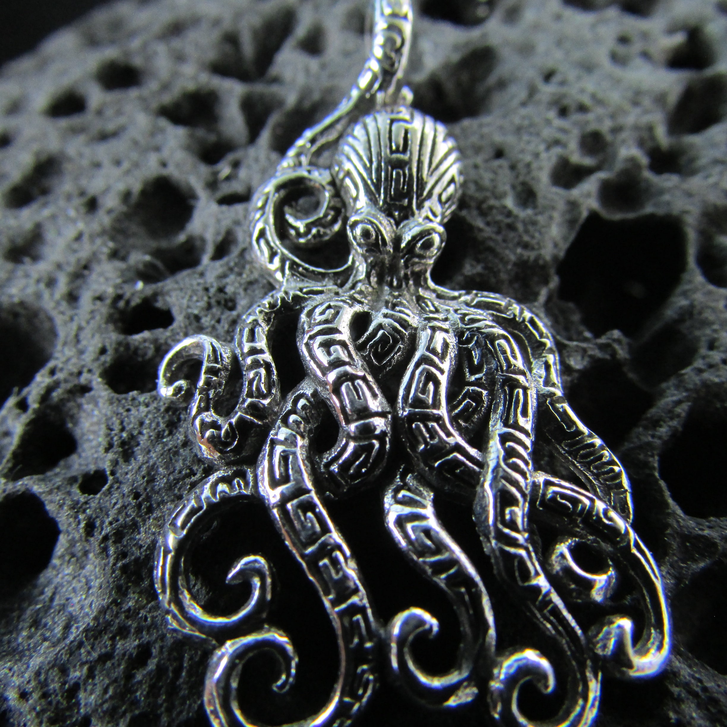 Octopus Pendant Necklace Sterling Silver Ocean Beach | Etsy