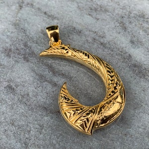 18k Gold Vermeil Maui Hook Necklace – Hawaiian Tribal Pendant - Etsy