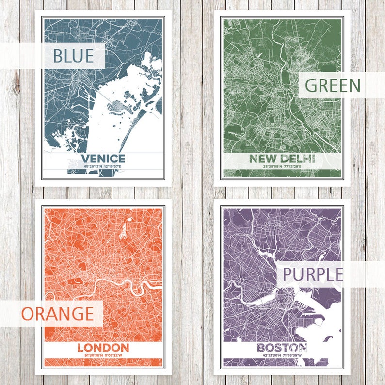 Custom Print Map Color Map Custom Map Print Custom Map Art | Etsy