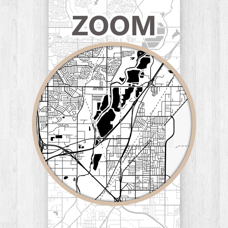 Custom Map Print Custom Map Gifts Custom Maps Of Cities | Etsy