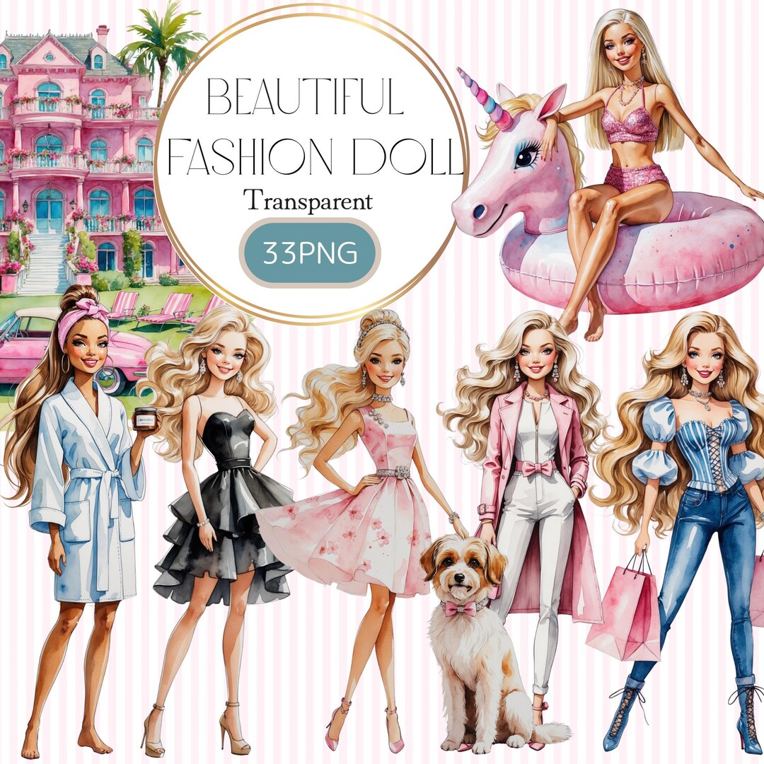 Chic Fashion Barb Doll Graphics, Doll Clipart Bundle – 33 Fashion Doll ...