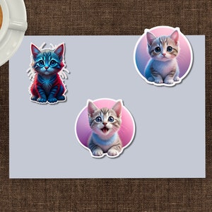 Kitten Stickers for Discord and Telegram Cat Portrait Funny Pet Emotes ...