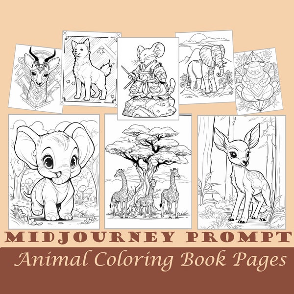 Midjourney Prompt Coloring Book - Etsy
