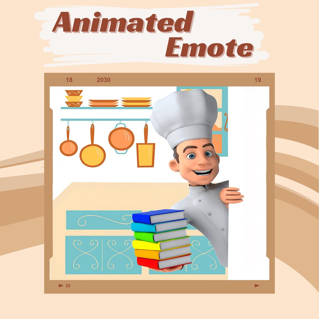 Cute Chef Animated Emotes for Twitch Youtube Discord Kawaii Animated ...