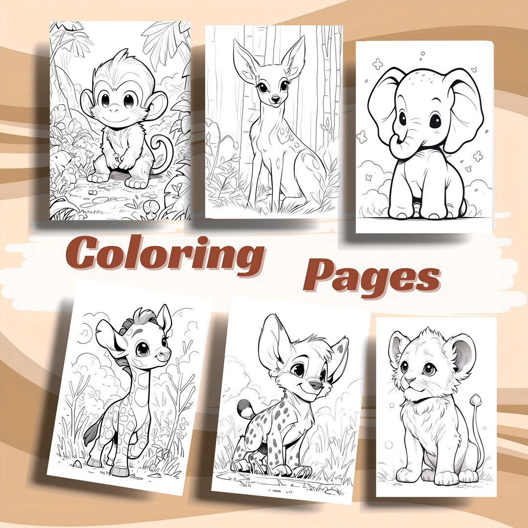 Kid Coloring Book Pages Animal Portrait Fairy Tale Fantasy Clipart ...