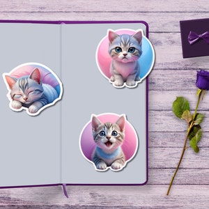 Kitten Stickers for Discord and Telegram Cat Portrait Funny Pet Emotes ...
