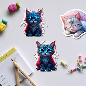 Kitten Stickers for Discord and Telegram Cat Portrait Funny Pet Emotes ...