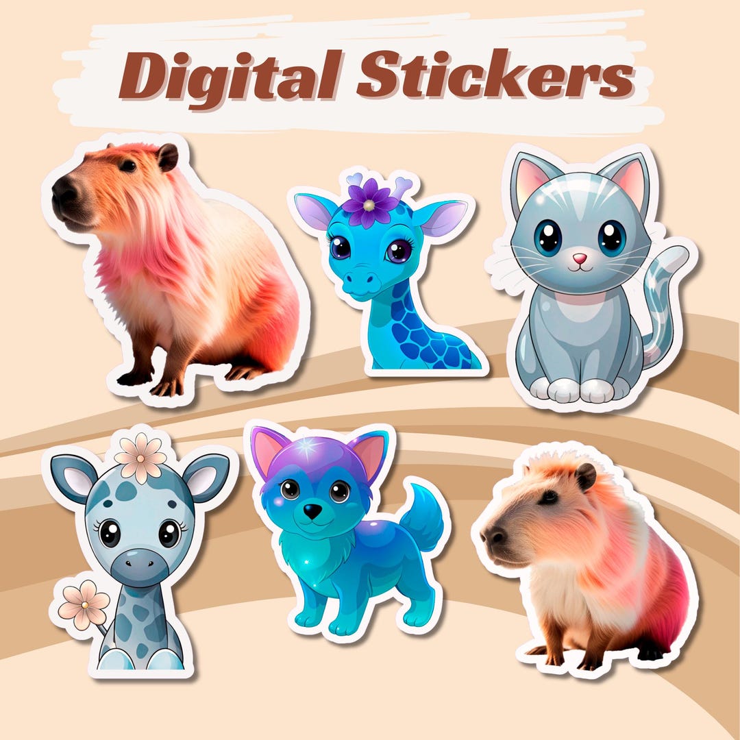 Holographic Animal Stickers Discord Telegram Animal Portrait Funny ...