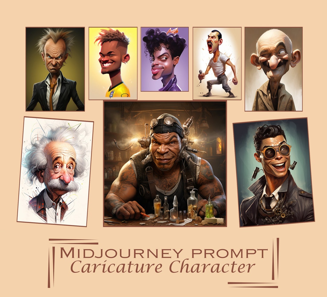 Midjourney Prompt Caricature Portrait Humor Drawing People Character ...