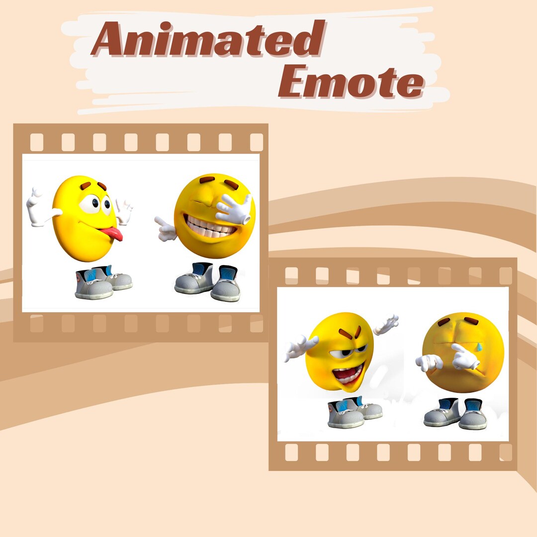 Funny Cute Smiley Animated Emotes for Twitch Youtube Discord Kawaii ...