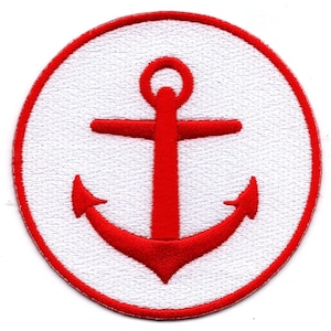 Anchor Red - Iron on Patch Embroidered Applique Motif - Etsy