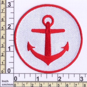 Anchor Red - Iron on Patch Embroidered Applique Motif - Etsy