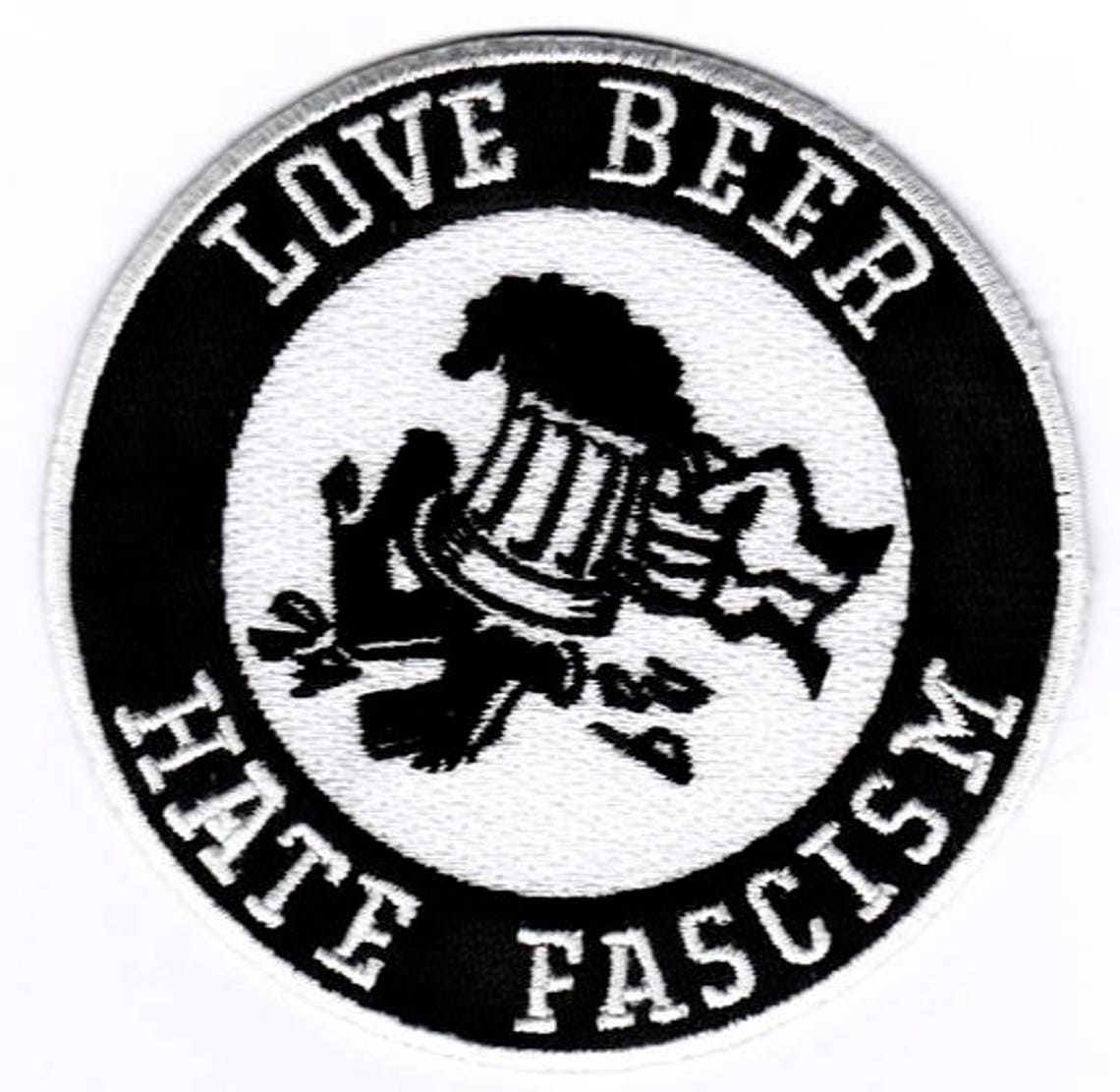 Antifa Iron on Sew on Embroidered Badge Applique Motif Patch "love Beer ...