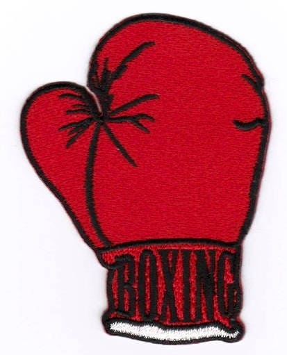 Boxing Glove - Iron on Patch Embroidered Badge Applique Motif Patch ...