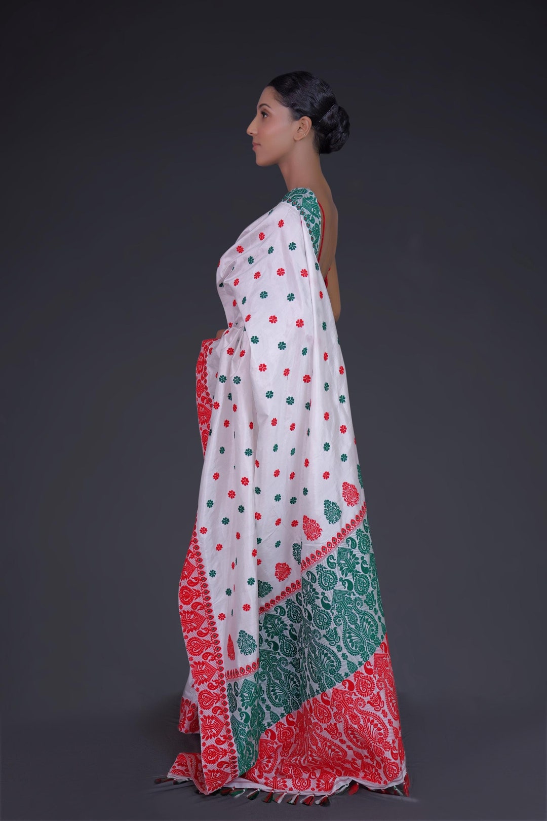 Assam Silk Saree/mulberry Pat Silk Saree/handloom Silk Saree/silk Mark ...