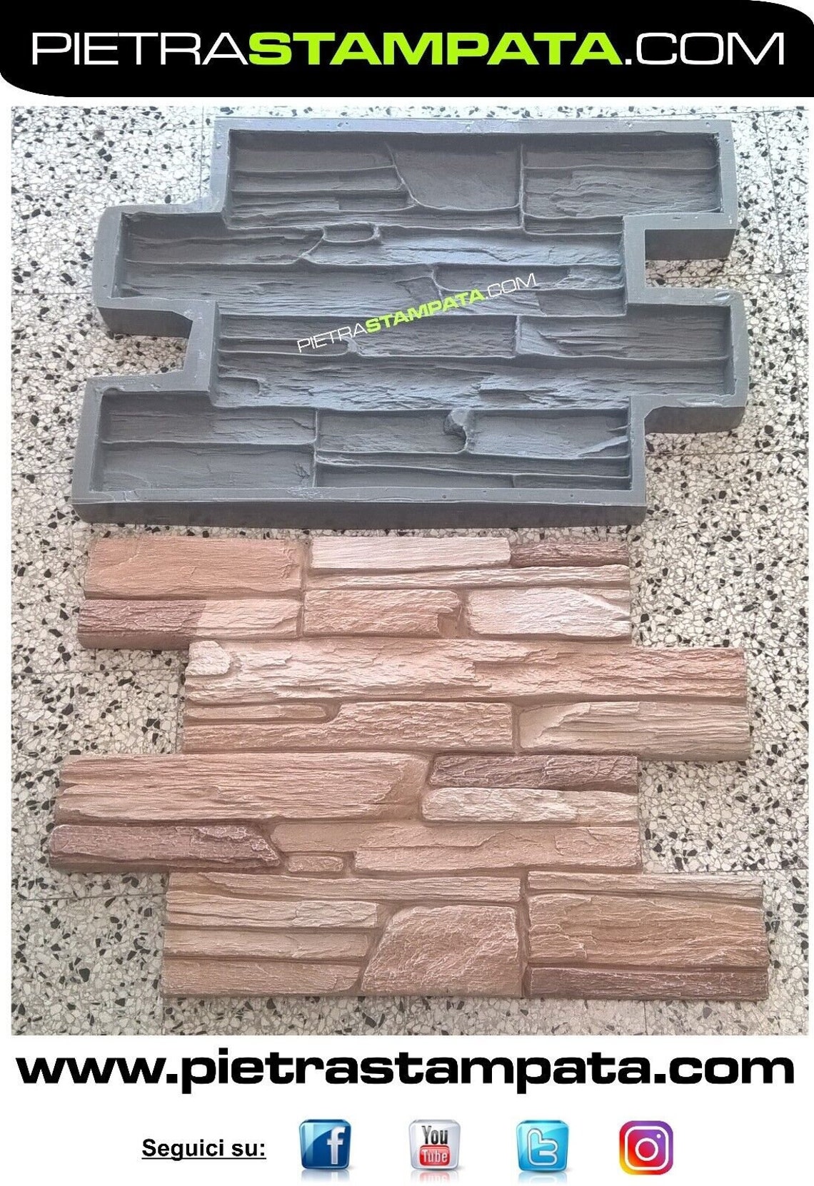 CONCRETE CEMENT PLASTER Mold Veneer Stone Mold Polyurethane Stone Mold ...
