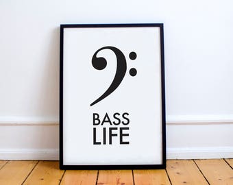 Bass Clef Poster - Etsy