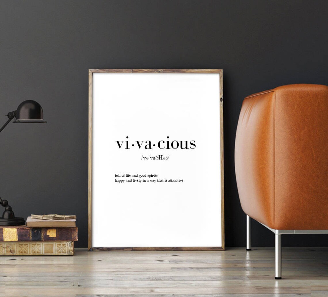 Vivacious Wall Art Vivacious Print Definition Print | Etsy