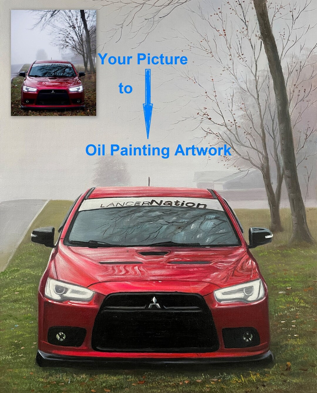 Custom Car Painting From Photo, Personalized Gift for Car Lovers, Car ...