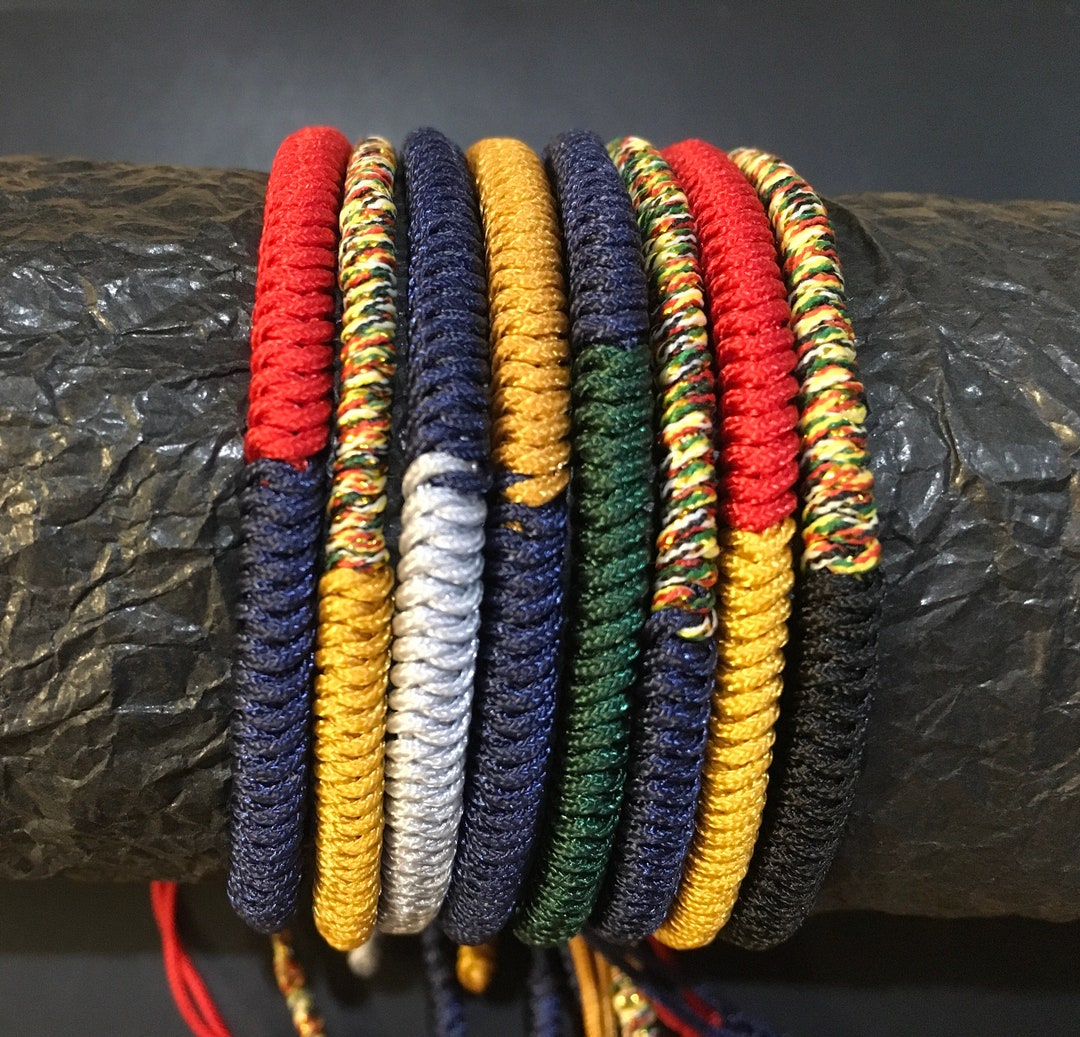 2 Colour Tone Handmade Braided Rope Bracelet Tibetan Lucky Rope ...