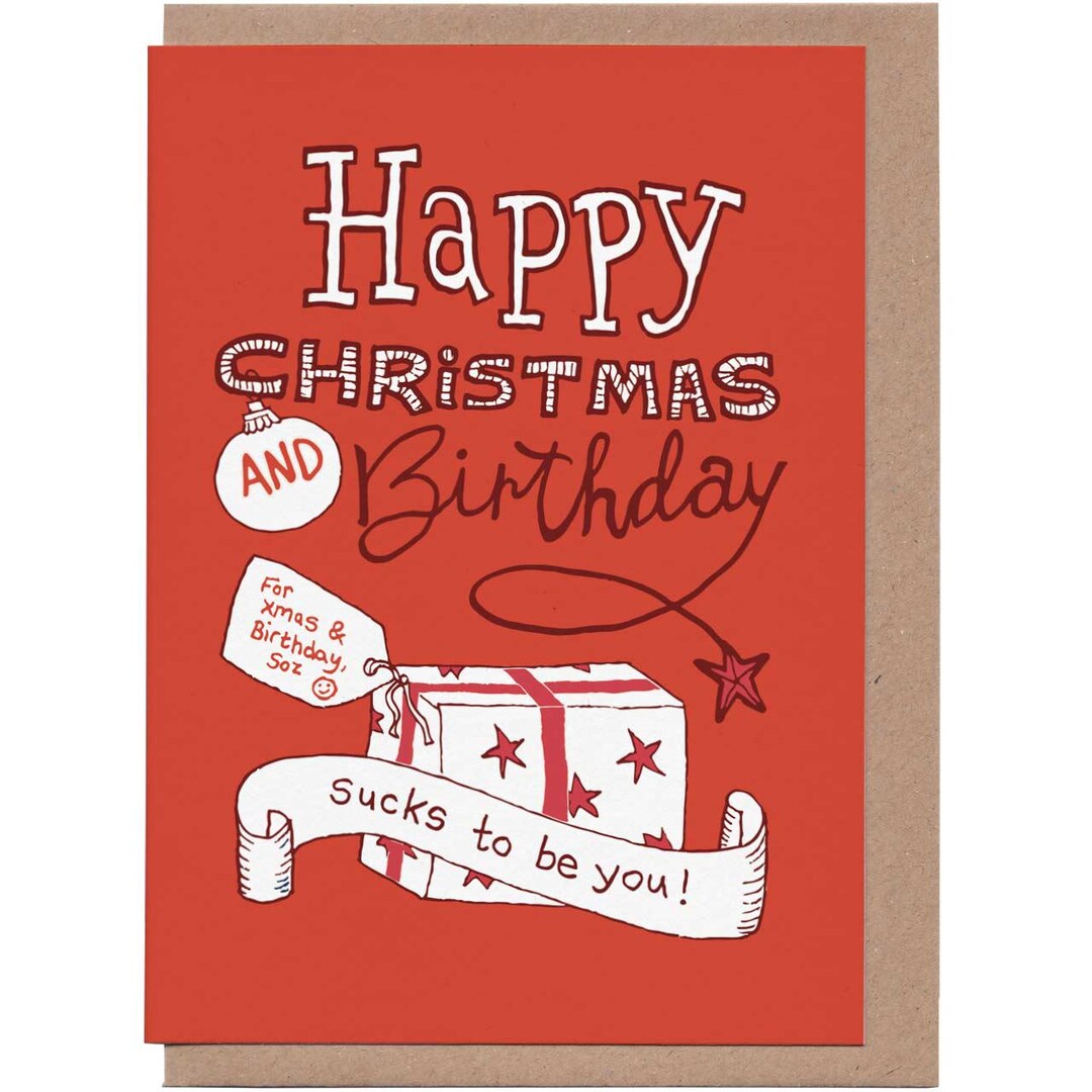 Funny Christmas Birthday Card: December Birthday Gift - Etsy