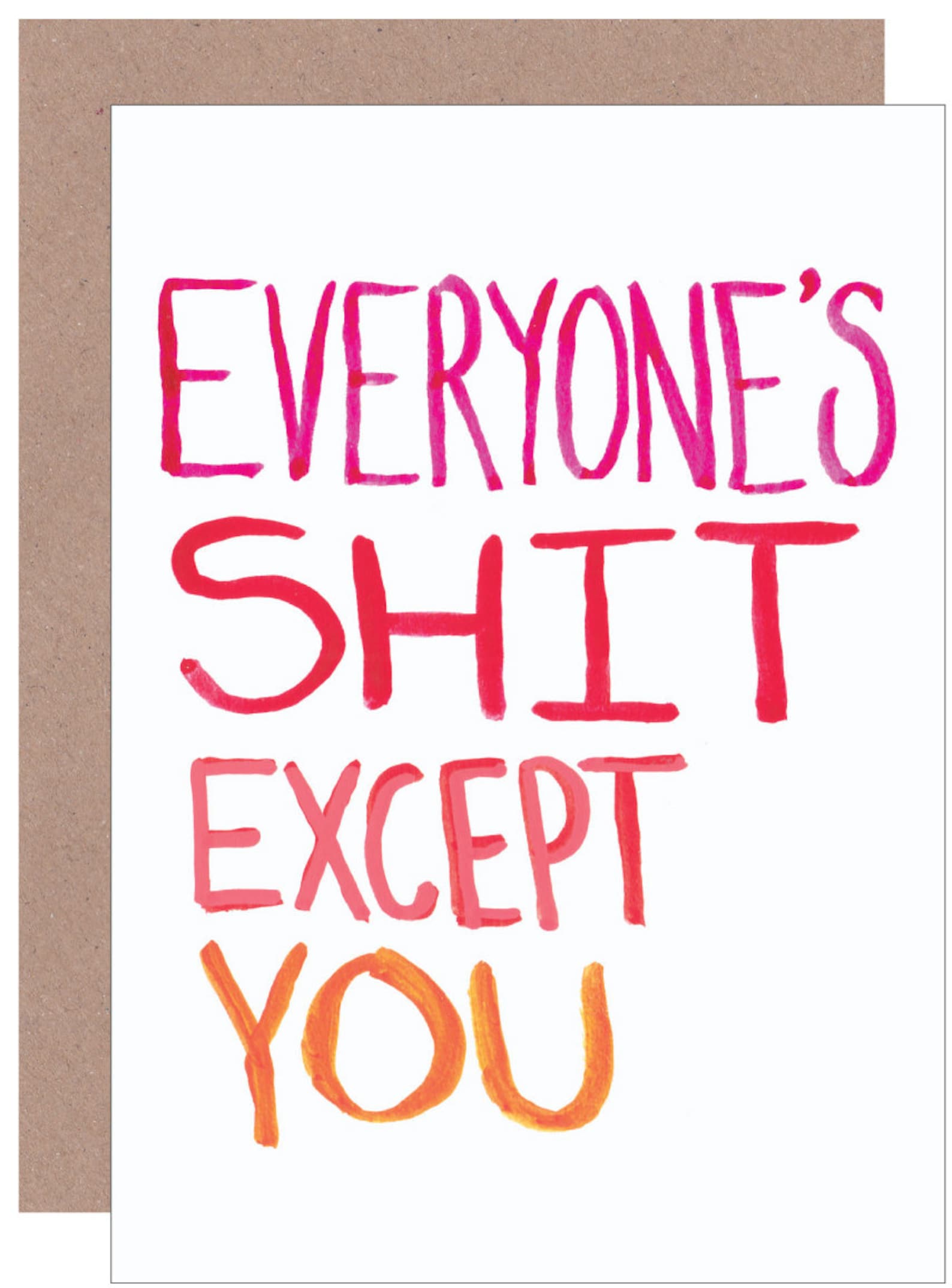 Everyone's Shit Except You Love Card Romance - Etsy UK