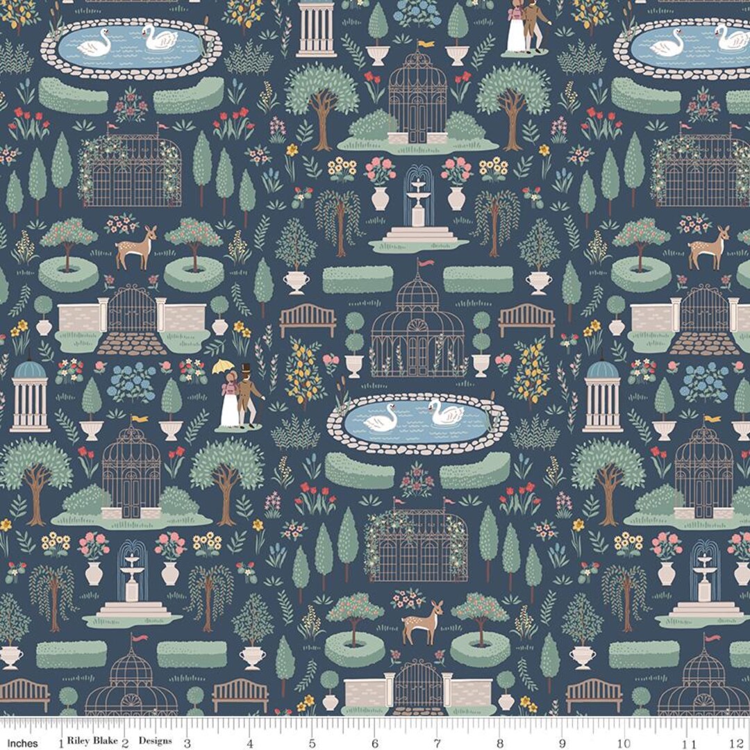 Jane Austen Emma Highbury Cotton Quilting Fabric – 250th Anniversary by ...