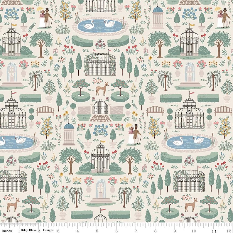 Jane Austen Emma Highbury Cotton Quilting Fabric – 250th Anniversary by ...