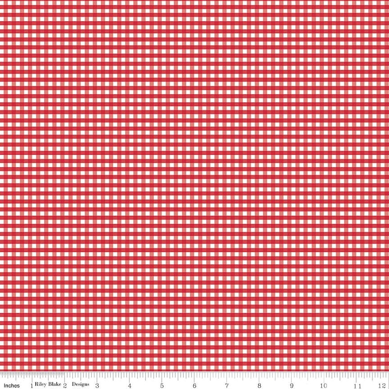 Red Gingham Fabric - Etsy