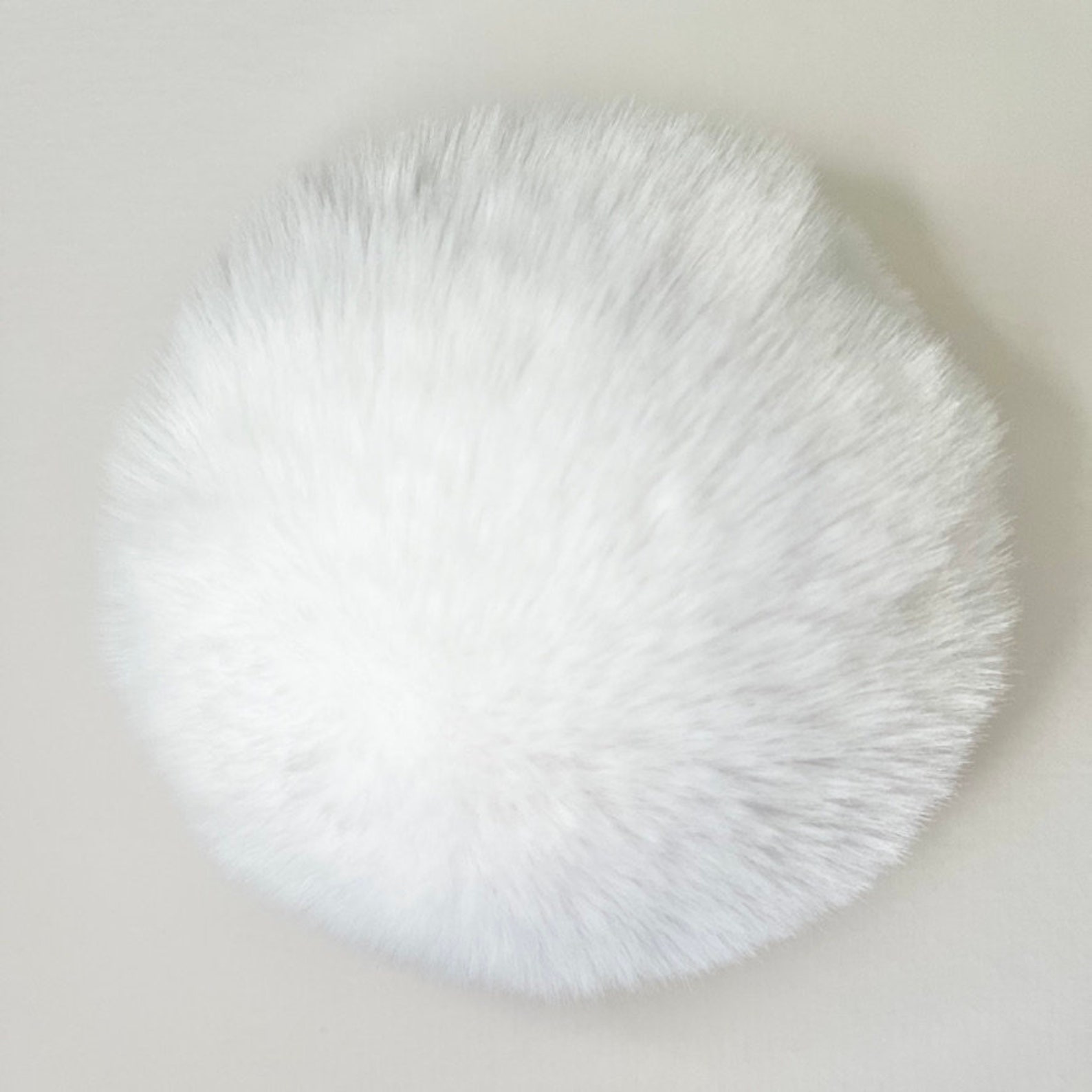 Bright White Faux Fur Pom Pom - Etsy