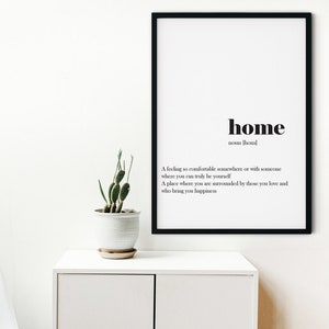 Framed Home Definition Print, Home Meaning, Word Definition Wall Art ...