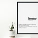 Framed Home Definition Print Home Meaning Word Definition - Etsy