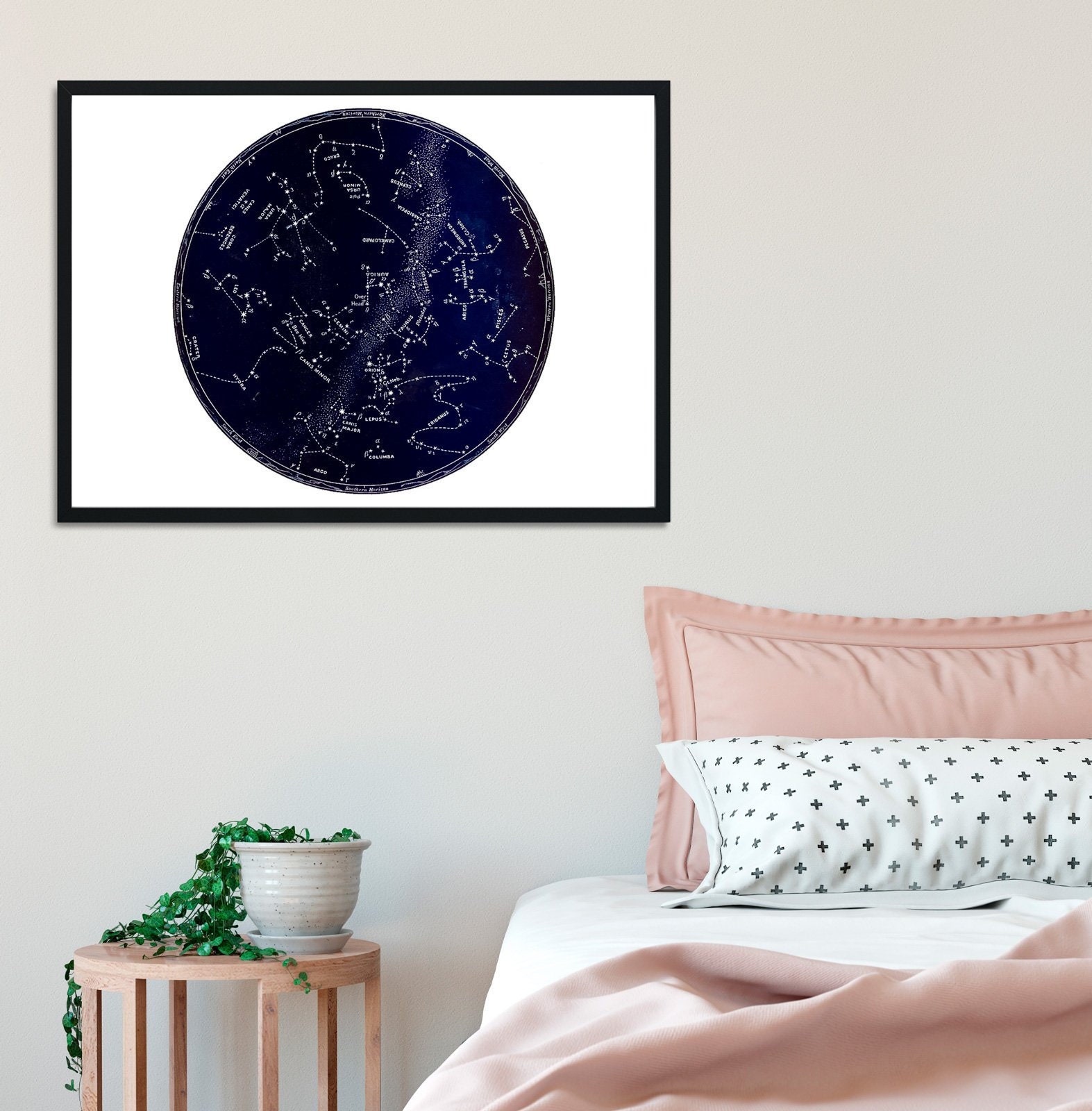 Framed Star Map Print, Antique Stars Chart - 1911 Vintage Star Chart ...