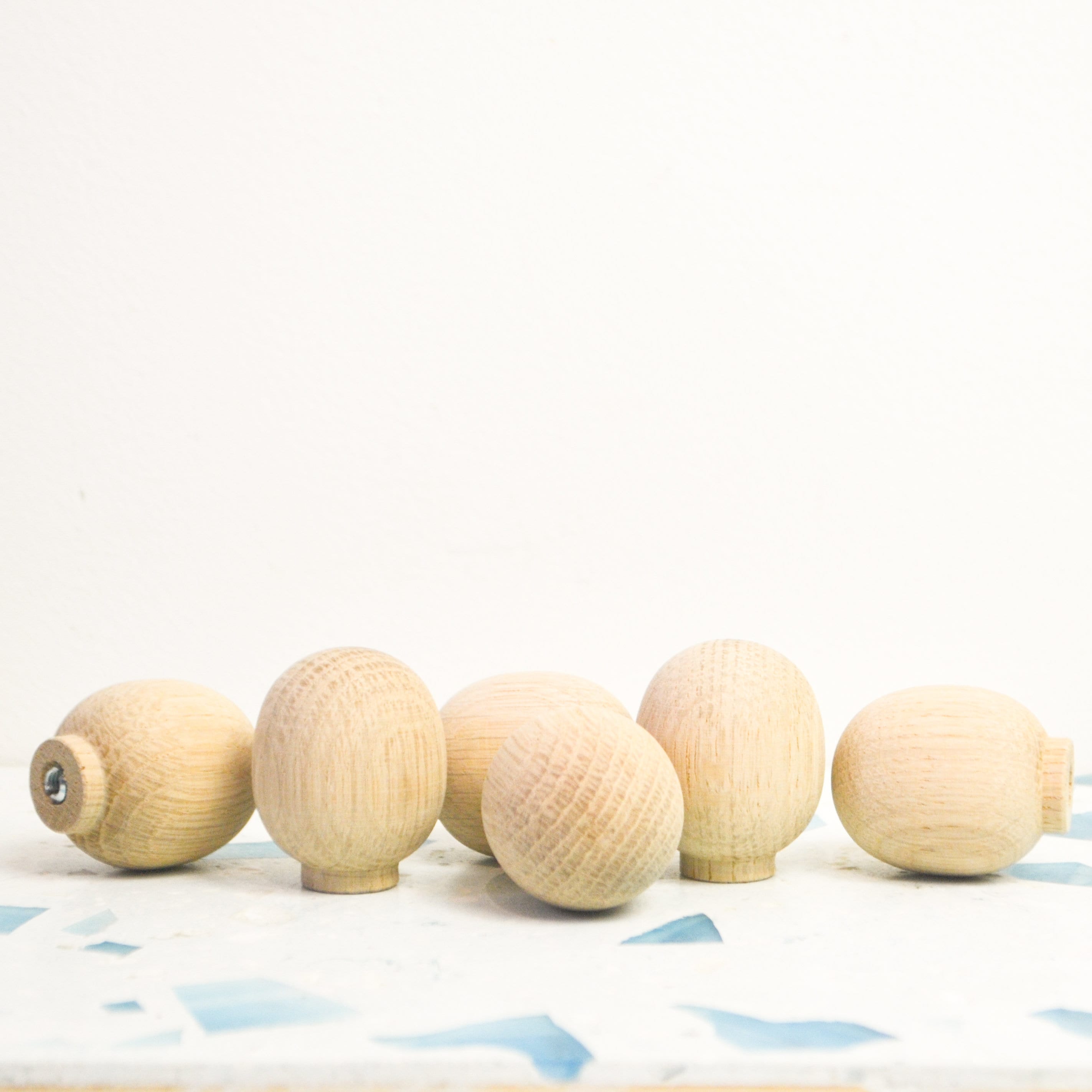 Small Oval Oak Wood Knob Minimalist Handle Modern Cabinet | Etsy UK