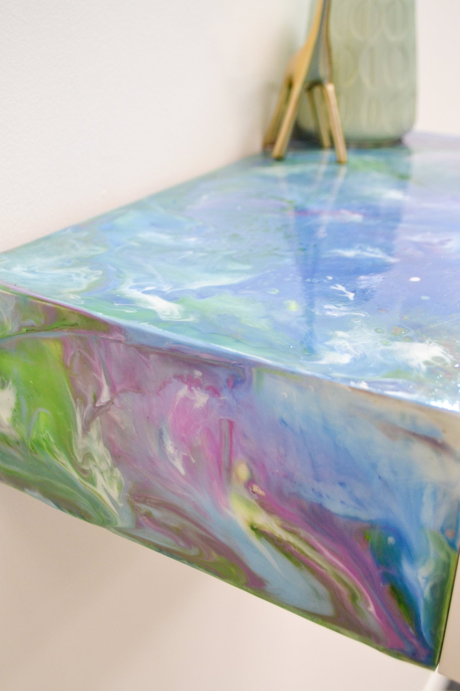 Resin Art Floating Bedside Drawer, Unusual Nightstand Small Bedside ...