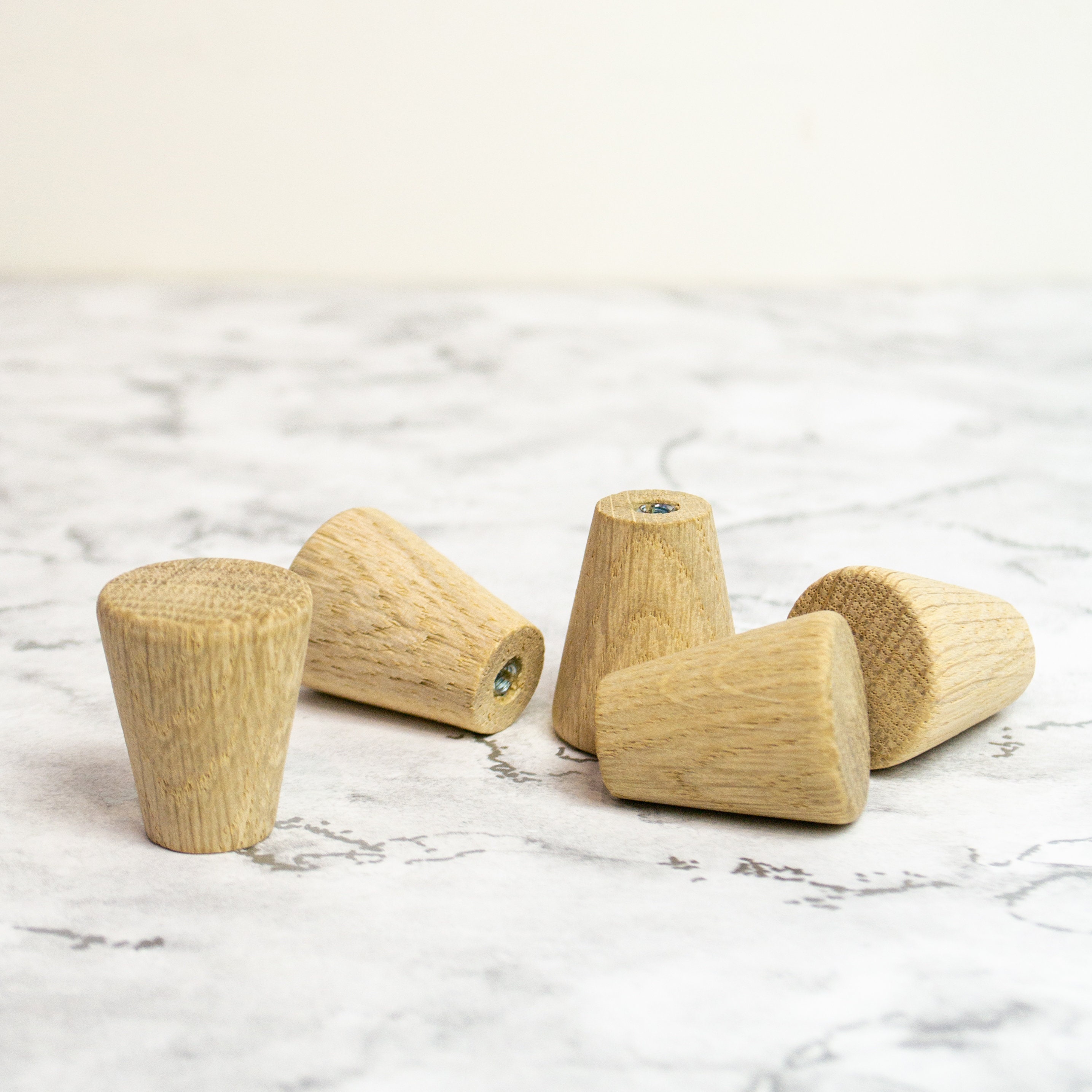 Small Flared Oak Wood Knob Minimalist Handle Modern Cabinet - Etsy UK