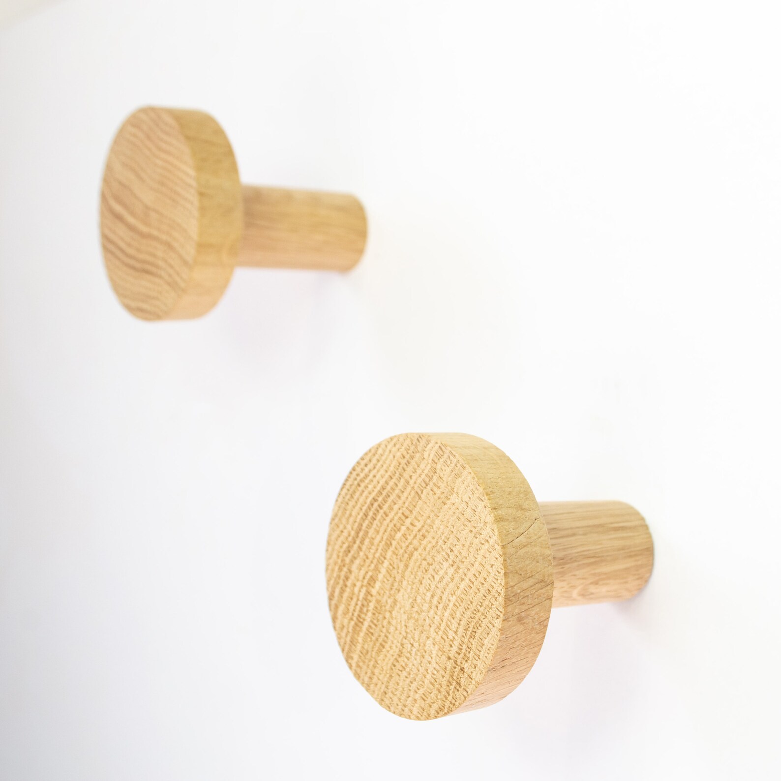 Round Oak Wood Wall Hook Minimalist Coat Hook Oak Modern | Etsy UK