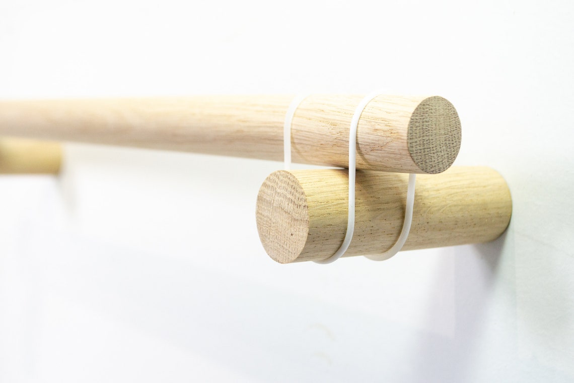 Wooden Kitchen Roll Holder, Round Oak Modern Scandinavian Minimal ...