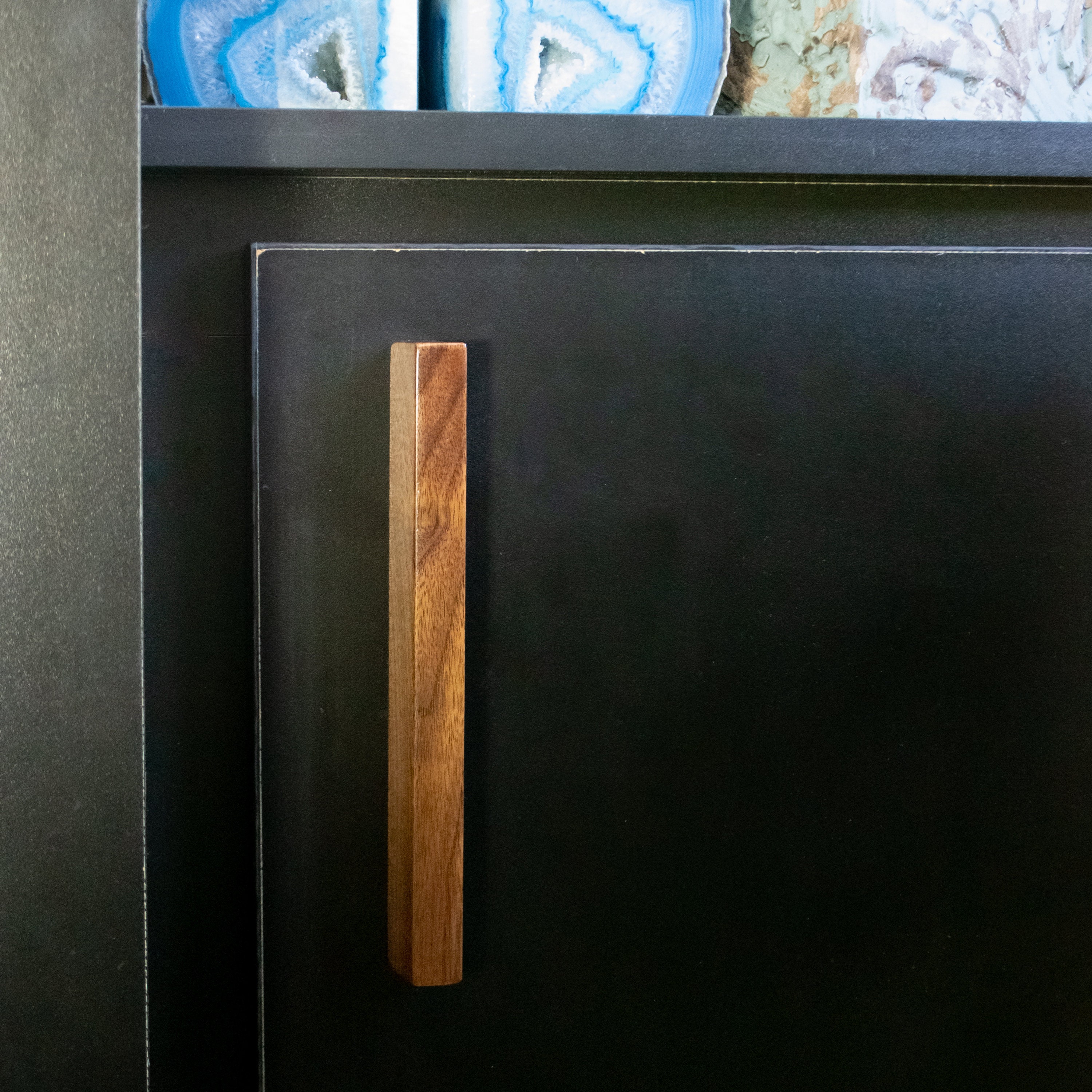 Handmade Walnut Wood Drawer Handles, Minimalist Modern Wood Drawer Pull ...