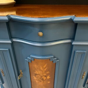 Upcycled Hand Painted Navy Blue Buffet Sideboard Drinks - Etsy
