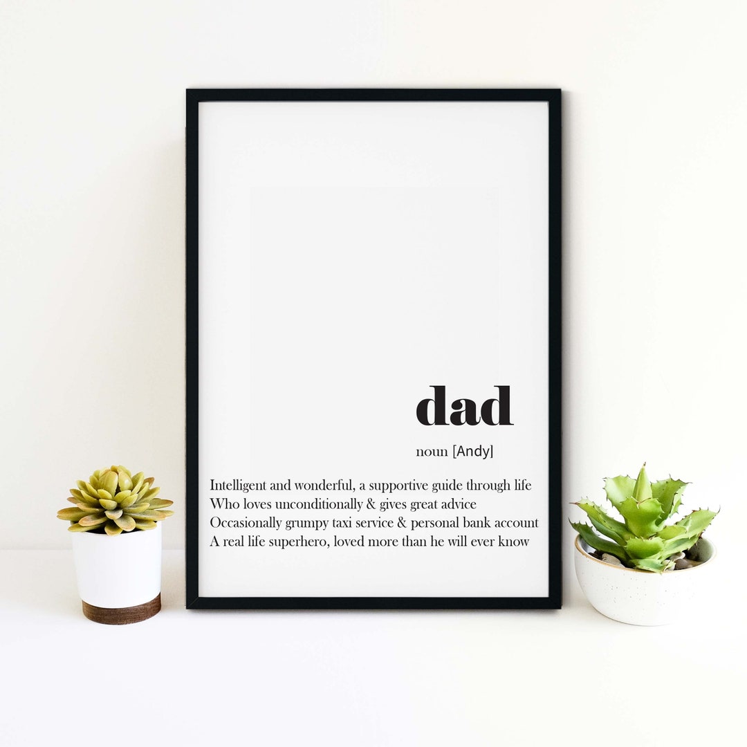 Framed Dad Definition Print, Fathers Day Gift From Kids, Father ...